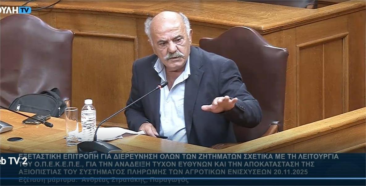 Ξεκίνησε η κατάθεση Στρατάκη στην Εξεταστική της βουλής για τον ΟΠΕΚΕΠΕ ...